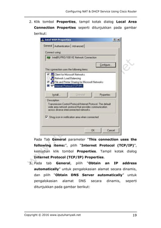 Configuring NAT & DHCP Service Using Cisco Router | PDF