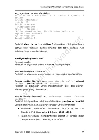 Configuring NAT & DHCP Service Using Cisco Router | PDF