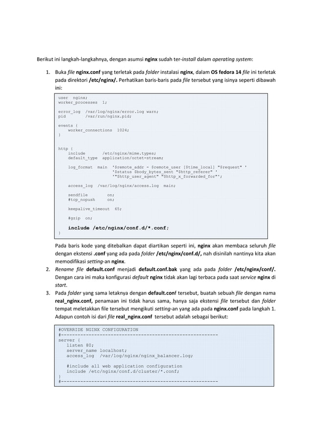 Configuring Nginx as Reverse Proxy and Load Balancing Web Application | PDF
