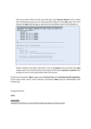 Configuring Nginx as Reverse Proxy and Load Balancing Web Application | PDF