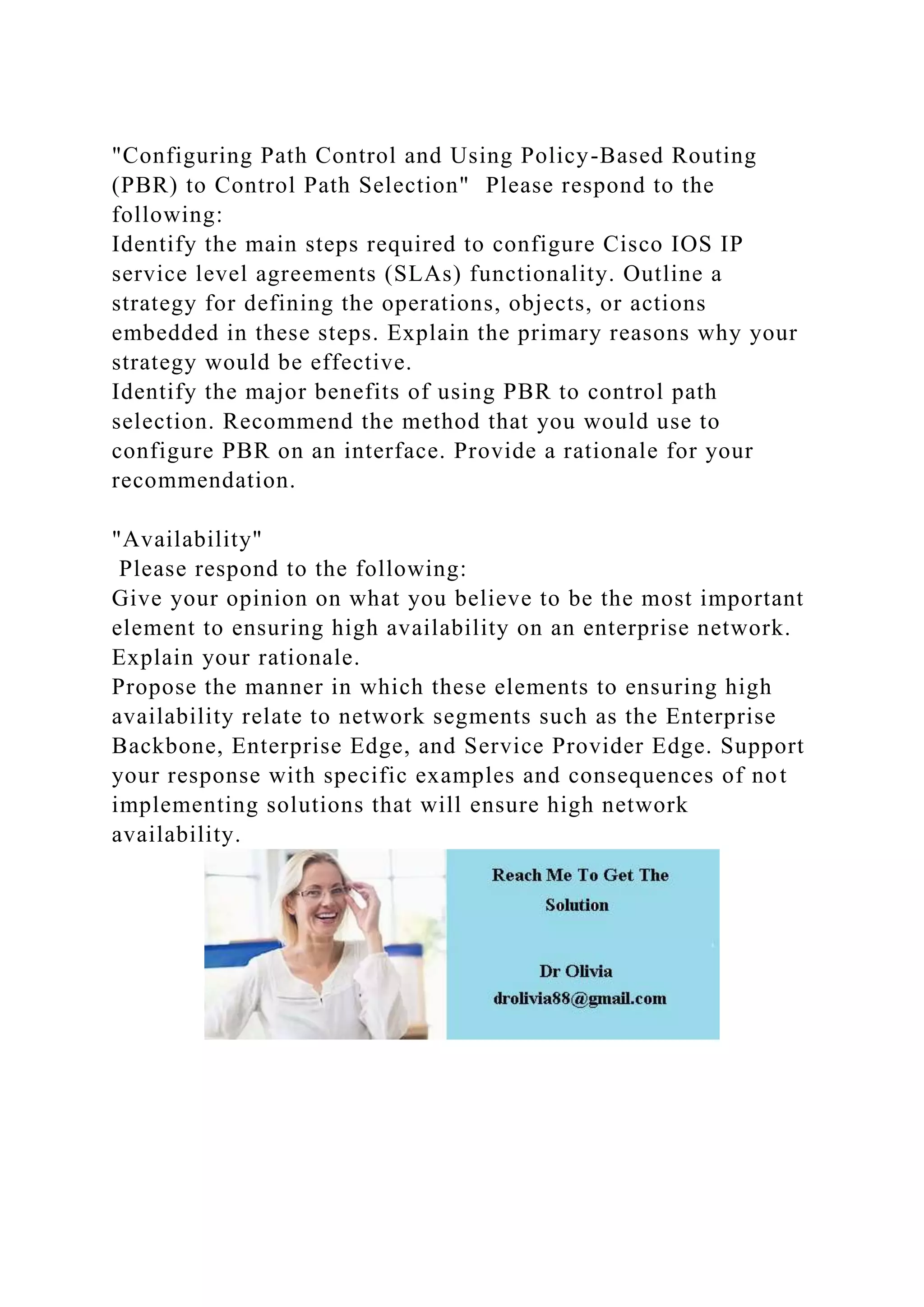 Configuring Path Control and Using Policy-Based Routing (PBR) to Co.docx | Computer Networking ...