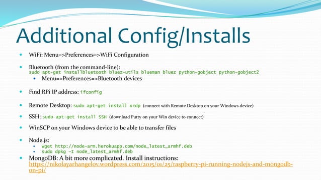 Configuring Raspberry Pi as a Dev Environment | PPT