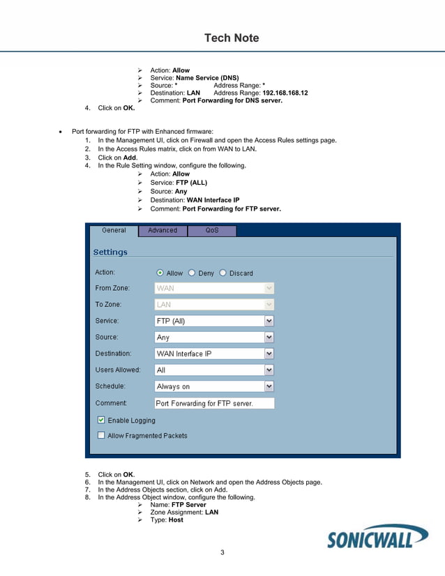 Configuring sonic wall__port_forwarding | PDF