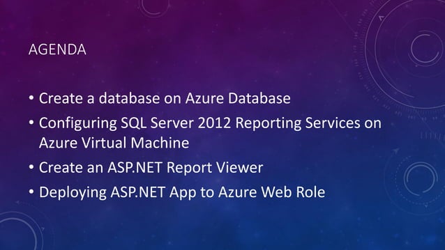 Configuring Sql Server Reporting Services For Aspnet Running On Azure Web Role Ppt