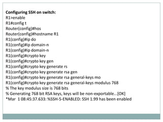 How to configure SSH on Cisco switch | PPT