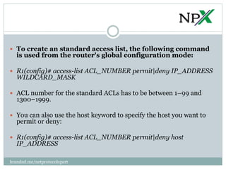 Configuring Standard ACLs | PPTX