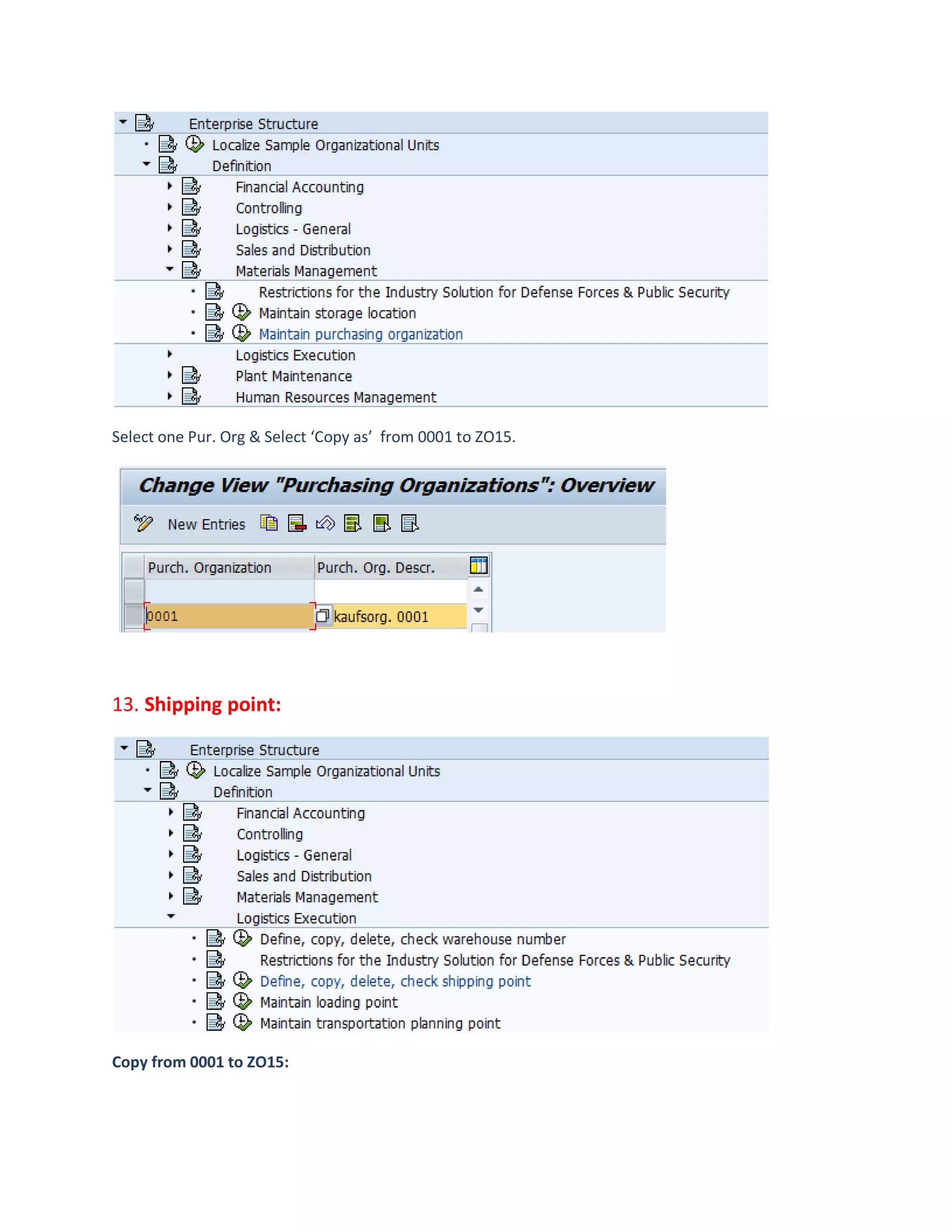 Configuring SAP Organization Structure for SAP MM,SD,FI | PDF
