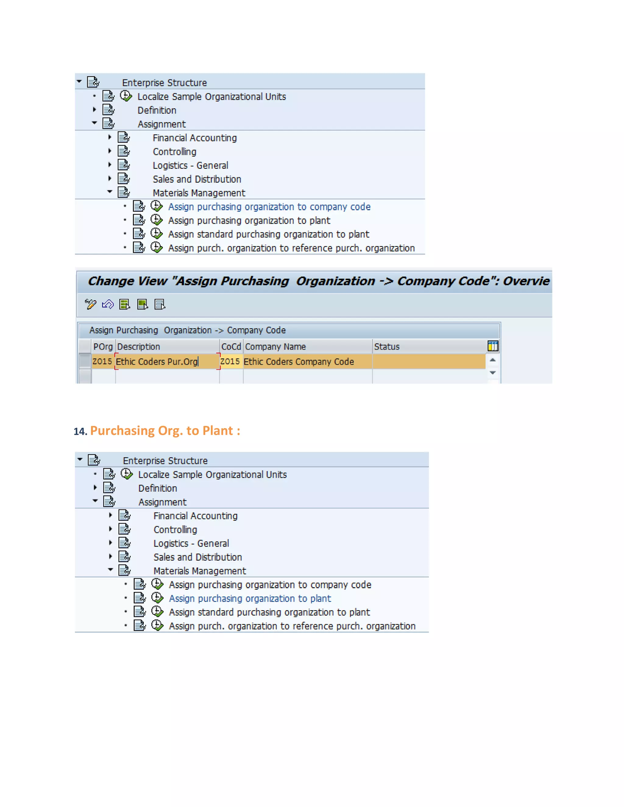 Configuring SAP Organization Structure for SAP MM,SD,FI | PDF