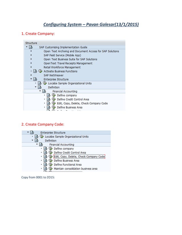 Configuring SAP Organization Structure for SAP MM,SD,FI | PDF