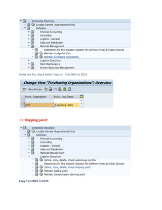 Configuring SAP Organization Structure for SAP MM,SD,FI | PDF