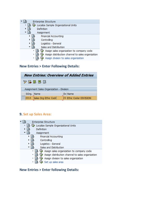Configuring SAP Organization Structure for SAP MM,SD,FI | PDF