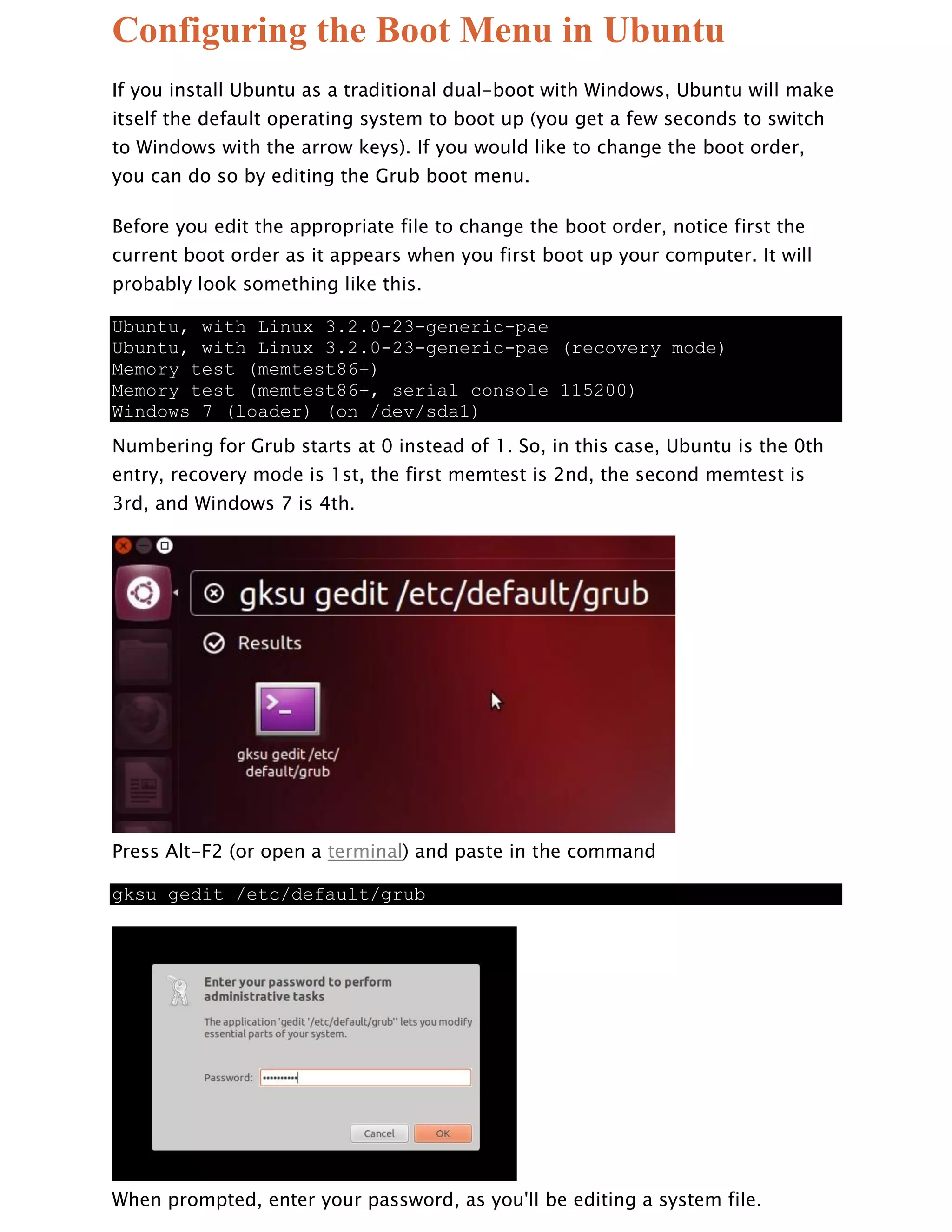 Configuring The Boot Menu In Ubuntu Pdf