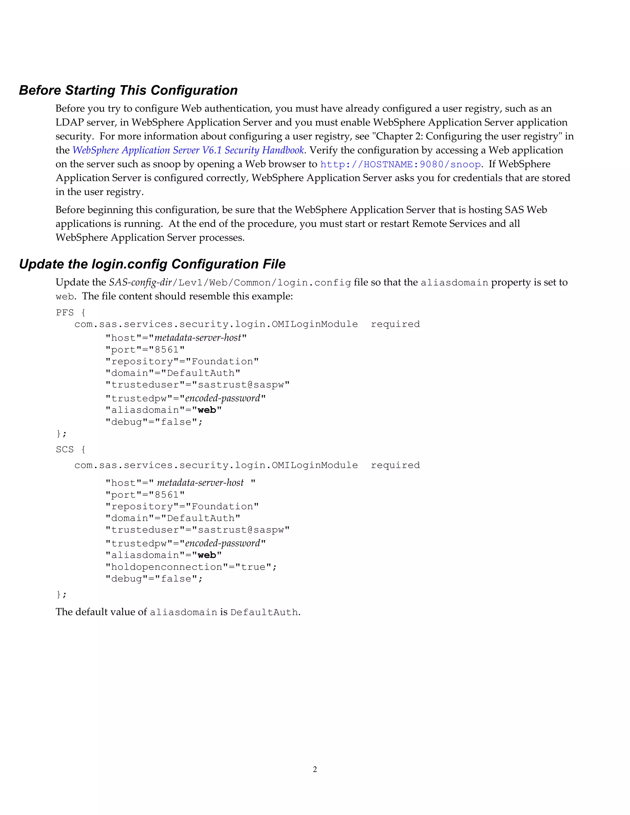 Configuring was webauth | PDF