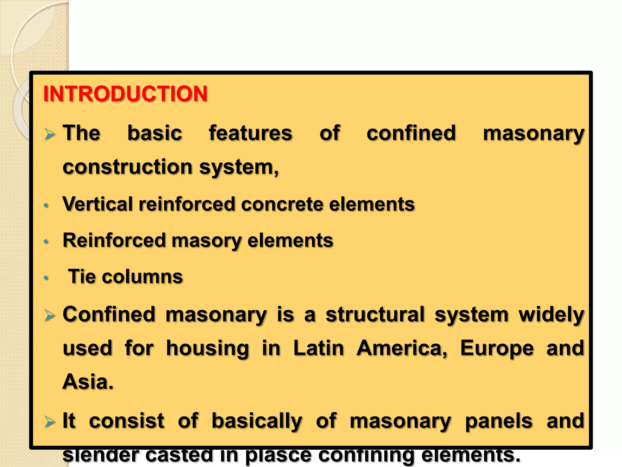 Confined masonary construction | PPTX