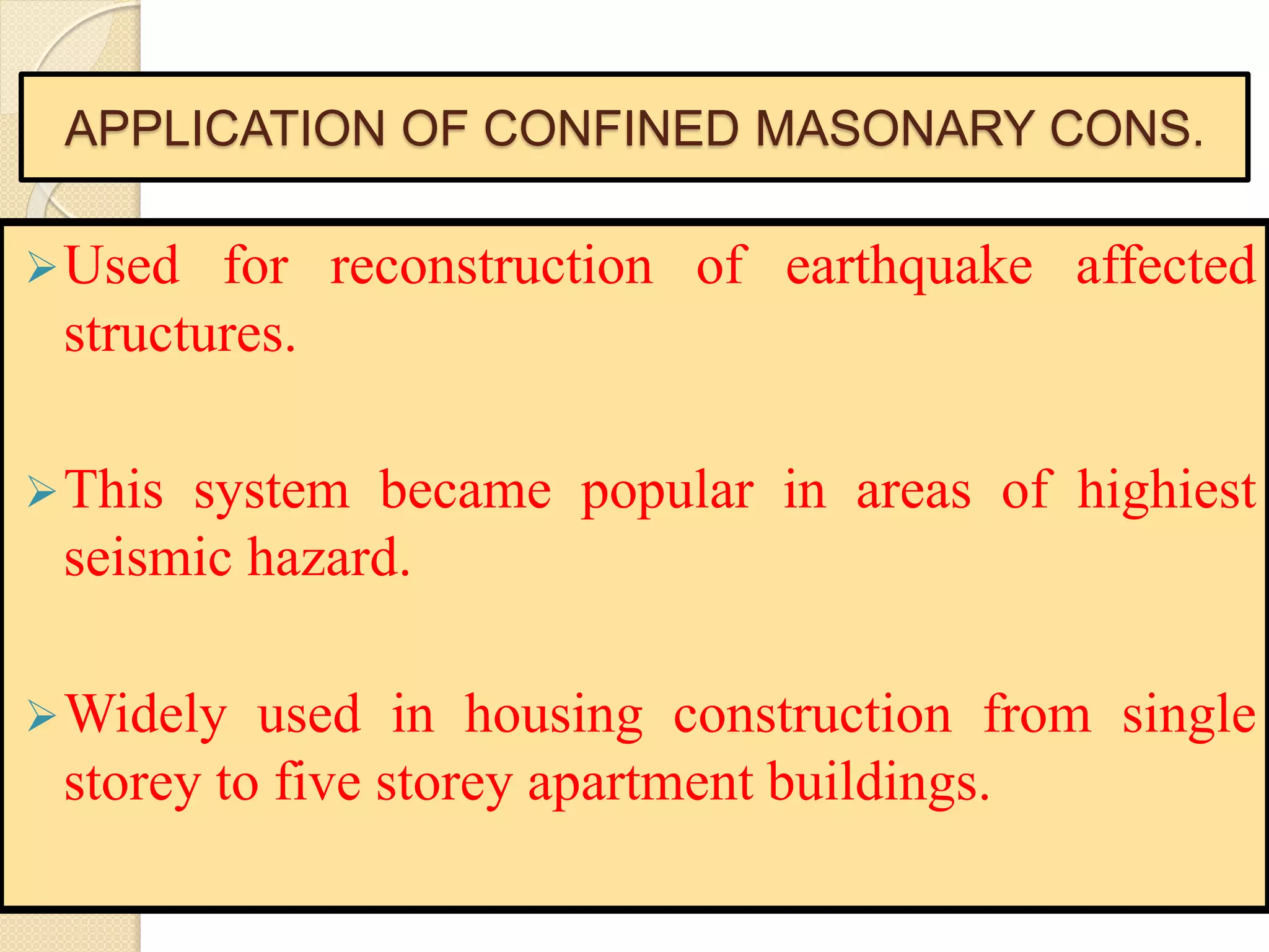 Confined masonary construction | PPTX