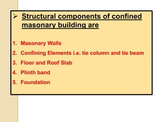 Confined masonary construction | PPTX