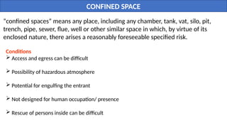 confined space safety at construction and manufacturing sites | PPT