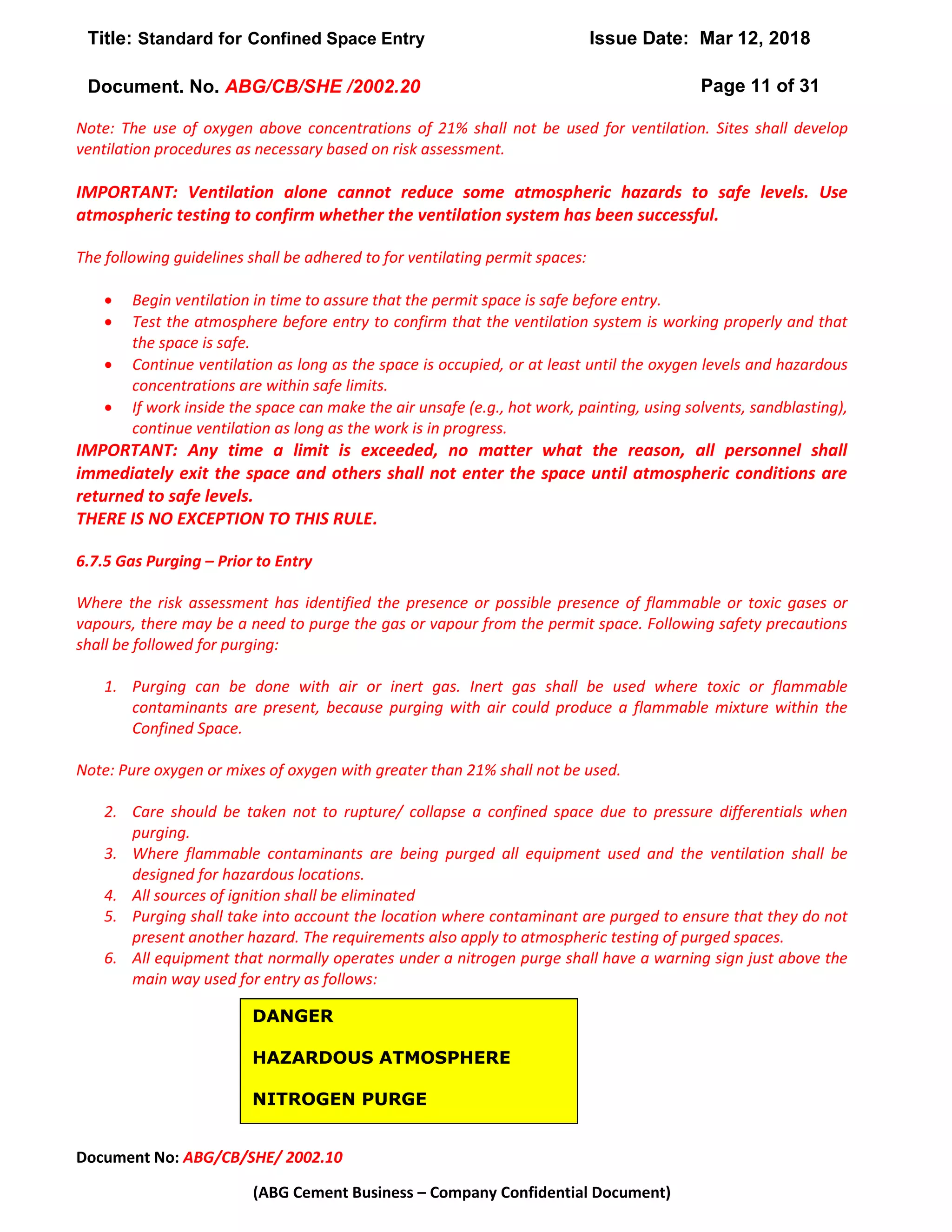 Confined space entry | PDF