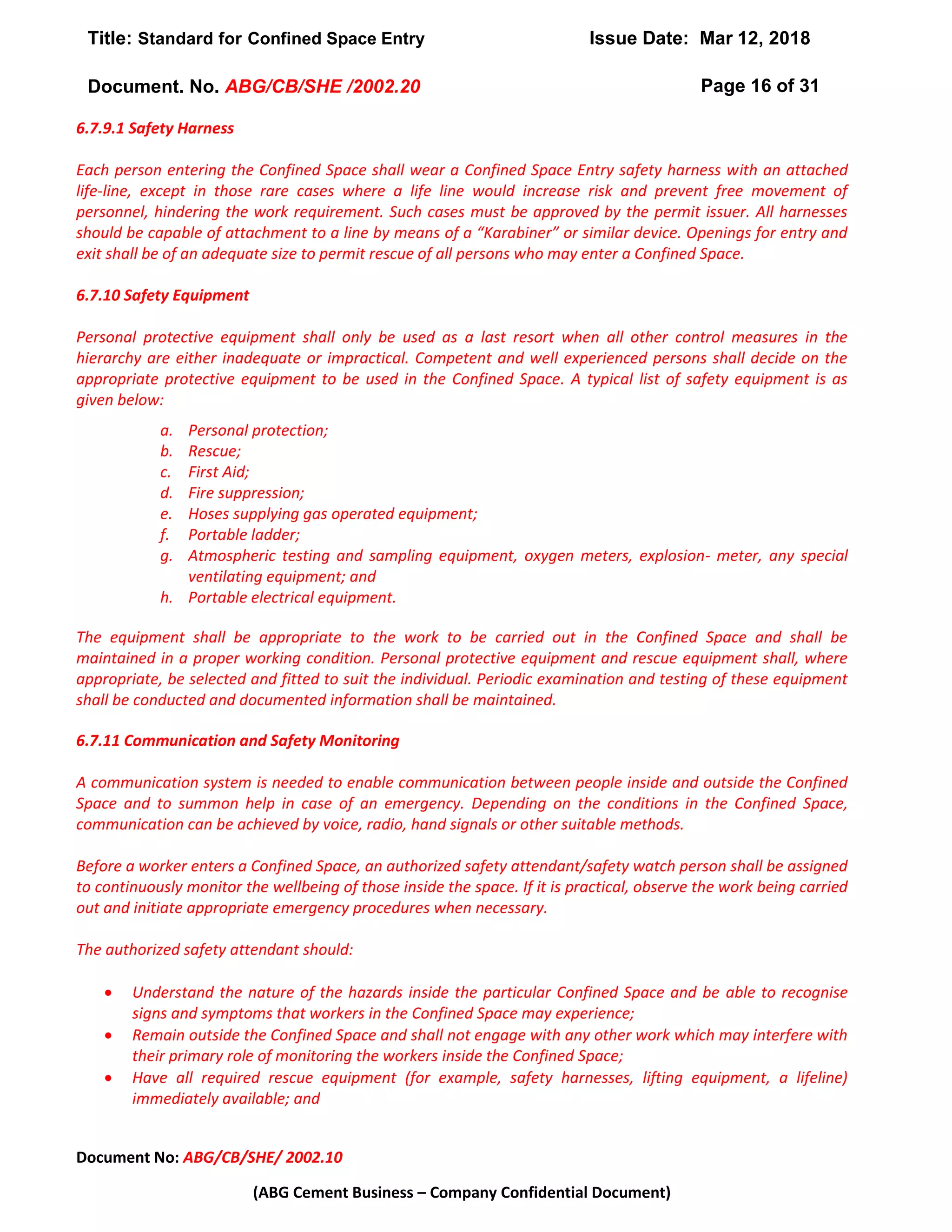 Confined space entry | PDF