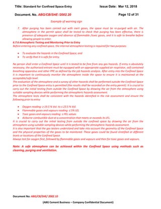 Confined space entry | PDF
