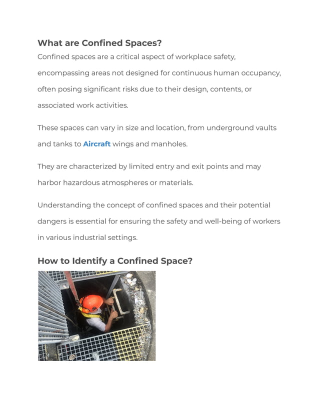 Confined Spaces: An Industrial Work Guide | PDF