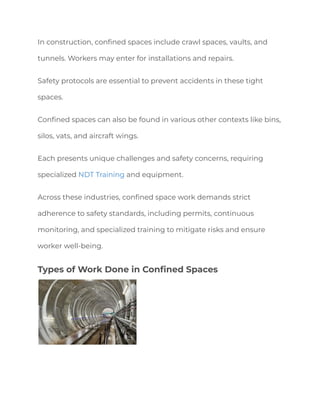Confined Spaces: An Industrial Work Guide | PDF