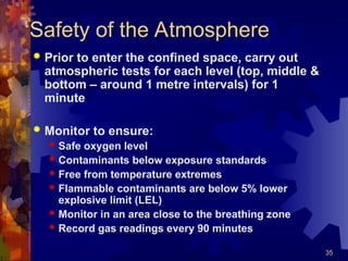 Confined Spaces level safety ppt for new | PPT