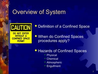 Confined Spaces level safety ppt for new | PPT