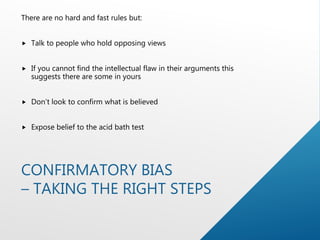 Succesful Investing - Confirmation bias | PPTX