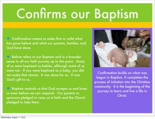 Confirmation overview pdf | PDF | Christianity | Religion & Spirituality