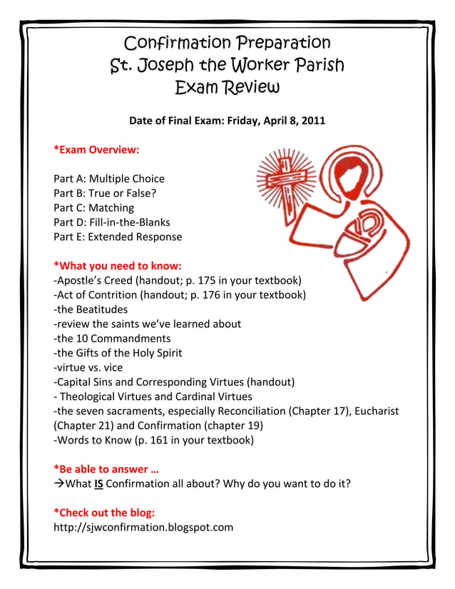 Confirmation preparation exam review | DOCX | Christianity | Religion ...