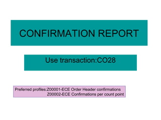 Confirmation report - murali krishna nookella | PPT