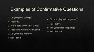 Confirmative and informative questions | PPTX