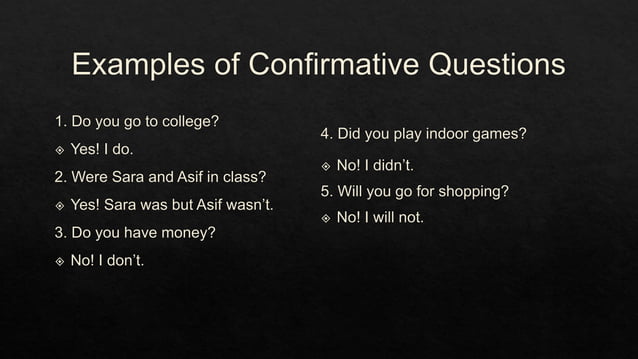 Confirmative and informative questions | PPTX