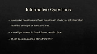 Confirmative and informative questions | PPTX