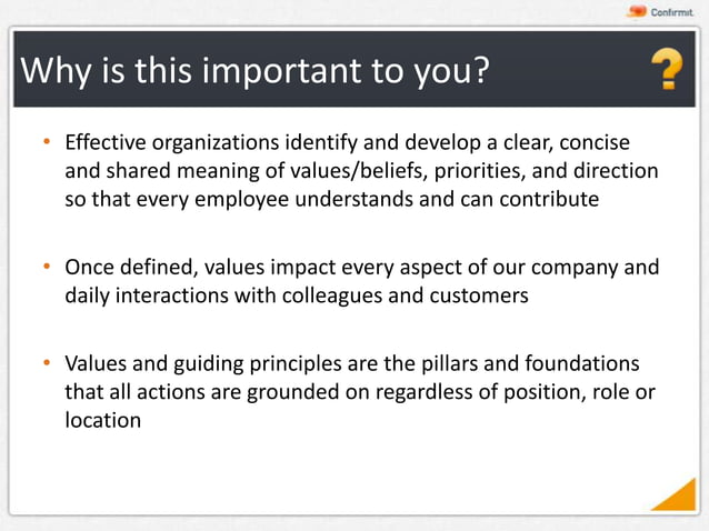 Confirmit Values and Guiding Principles | PPTX | Business | Business ...