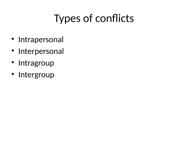 PPT ON CONFLICT AND ITS TYPES AND DIFFERENCES | PPT