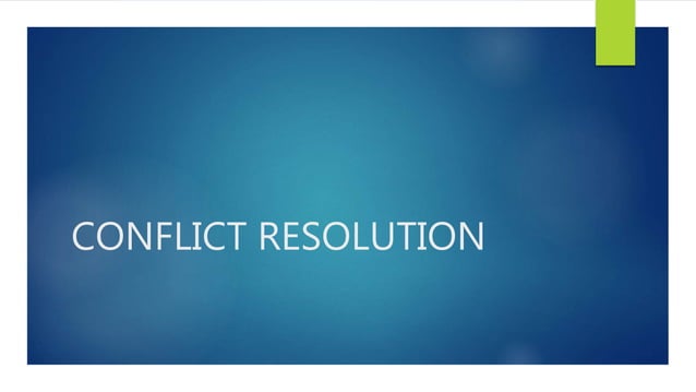 Conflict resolution | PPT