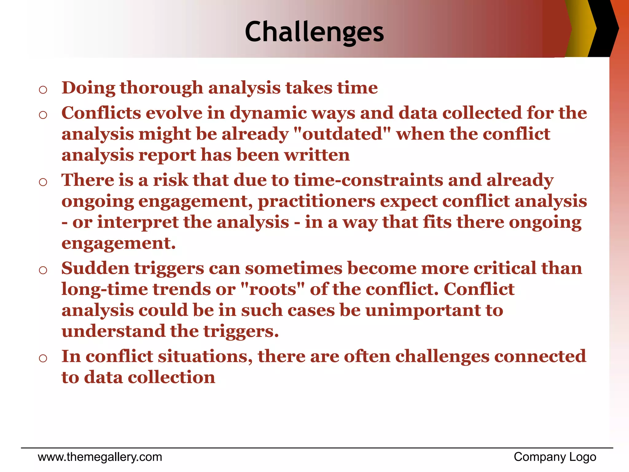 Conflict Analysis and Peace Building | PPTX