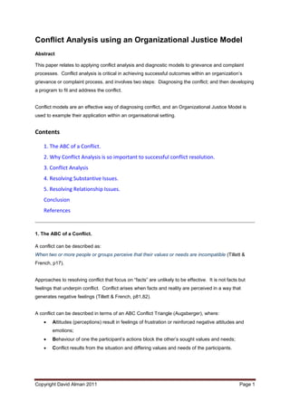 Conflict analysis using an organizational justice model.v1