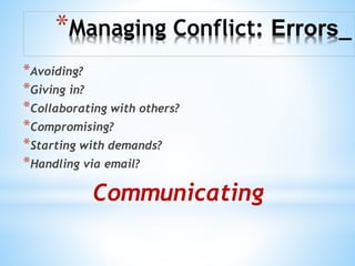 Conflict and Crisis Management | PPTX
