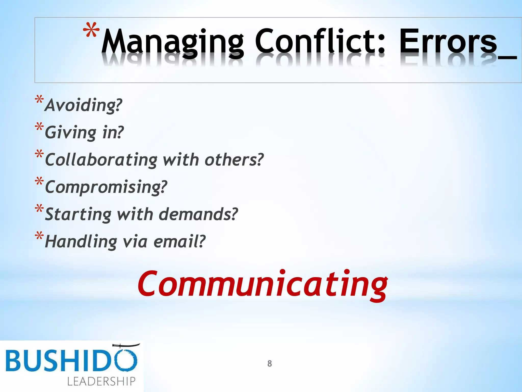 Conflict and Crisis Management | PPTX