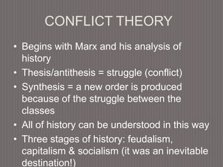 Conflict and functionalist theory | PPTX