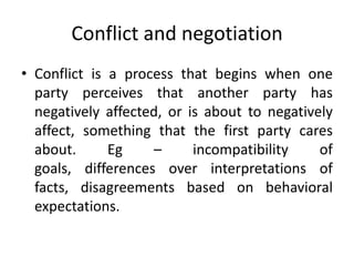 Conflict and negotiation | PPT