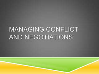 Conflict and negotiations | PPTX