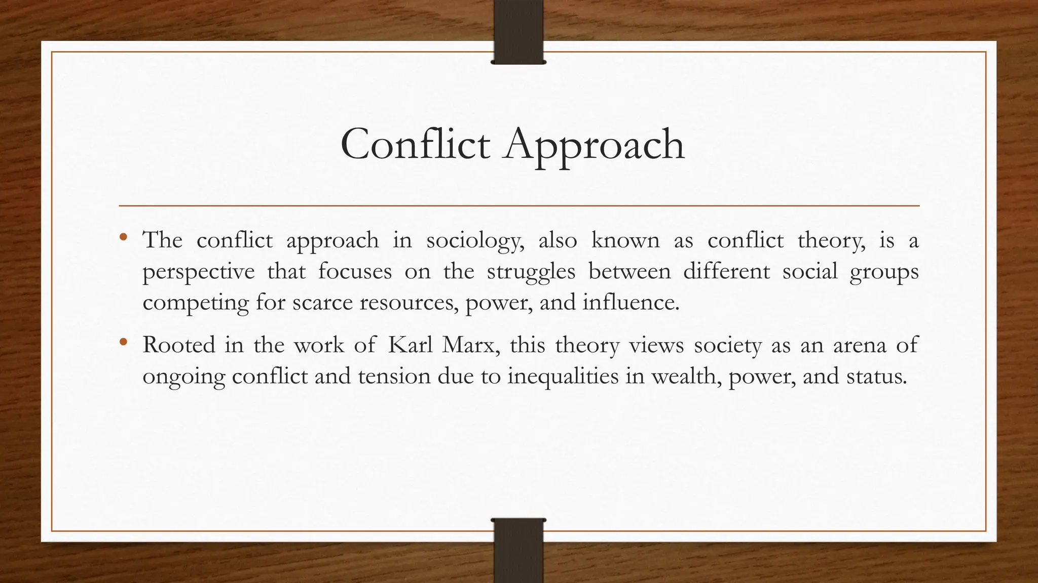Conflict Approach in sociology with example | PPTX