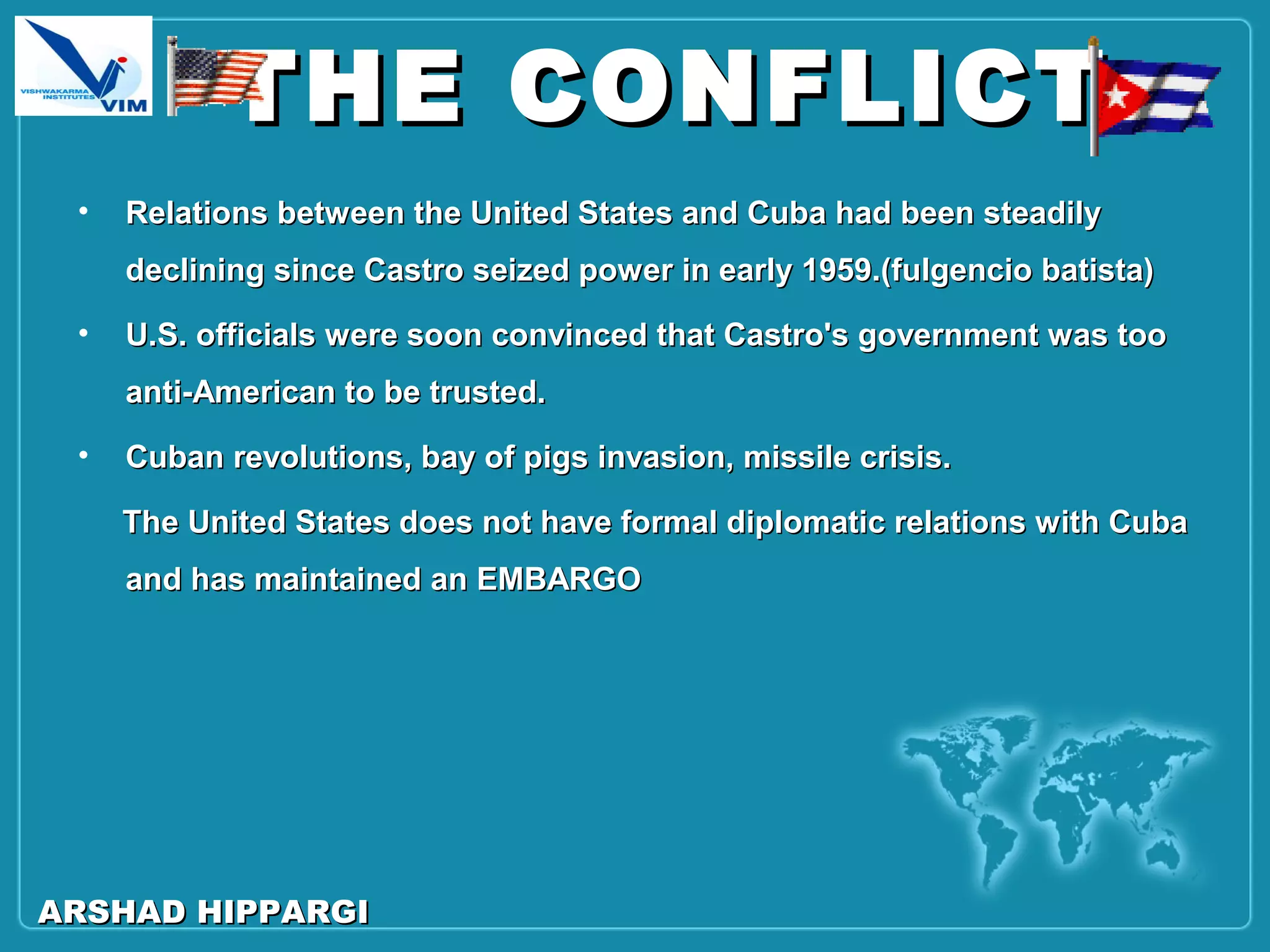Conflict between us and cuba | PPT