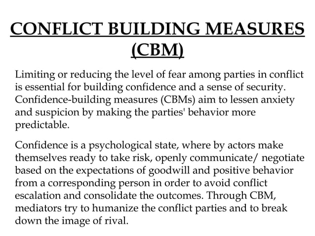Conflict building measures and roles.ppt