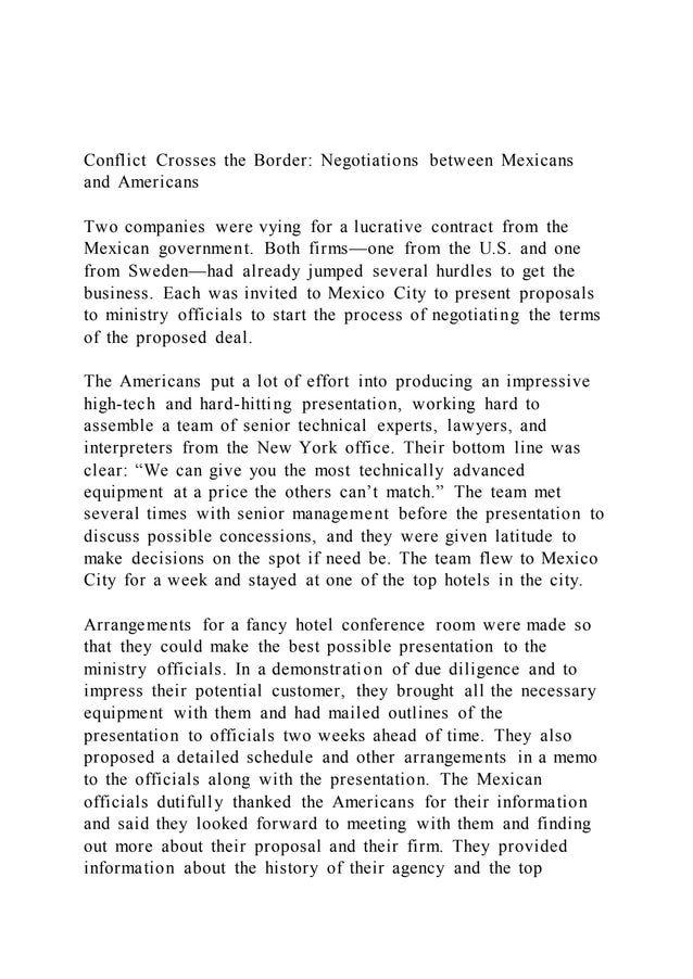 Conflict Crosses the Border Negotiations between Mexicans and A | PDF