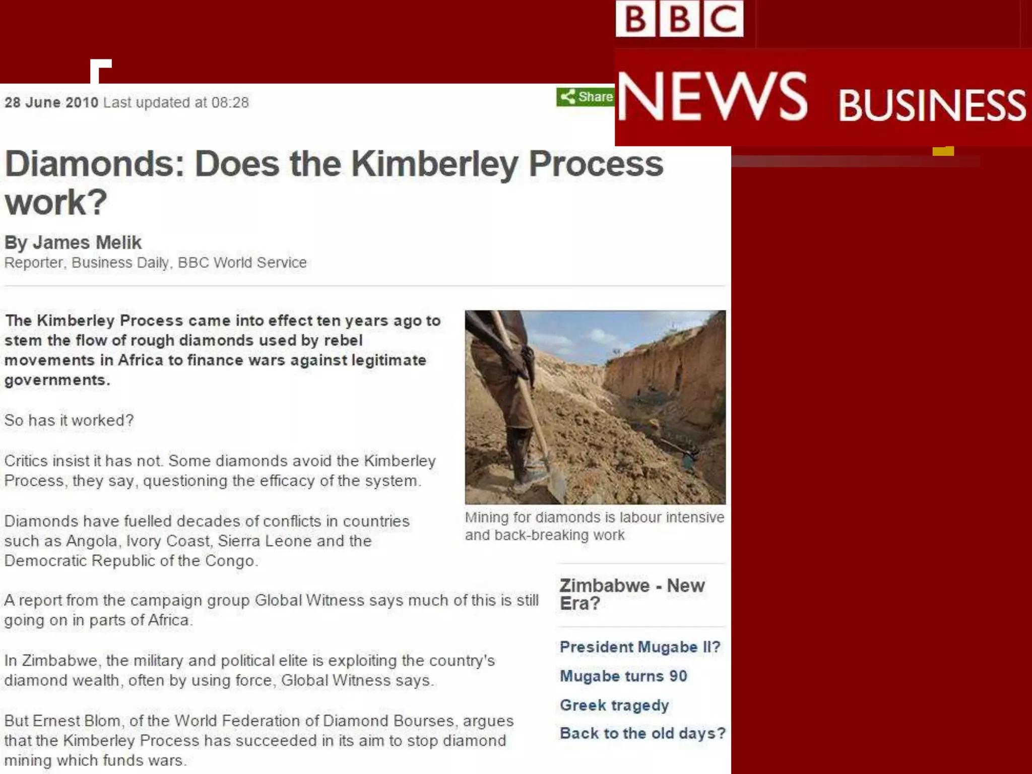 Conflict Diamonds & Kimberley Process | PPTX